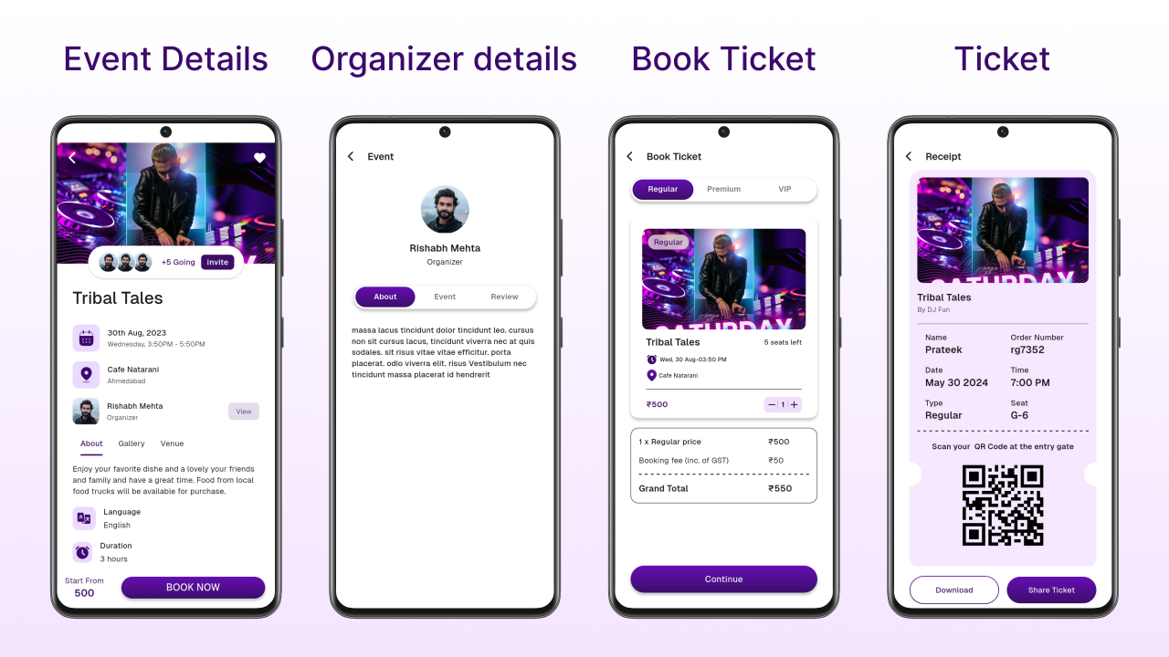 Funatick - Events, Ticket Booking, Tracking and Management Flutter App UI Kit by StyloxDesign